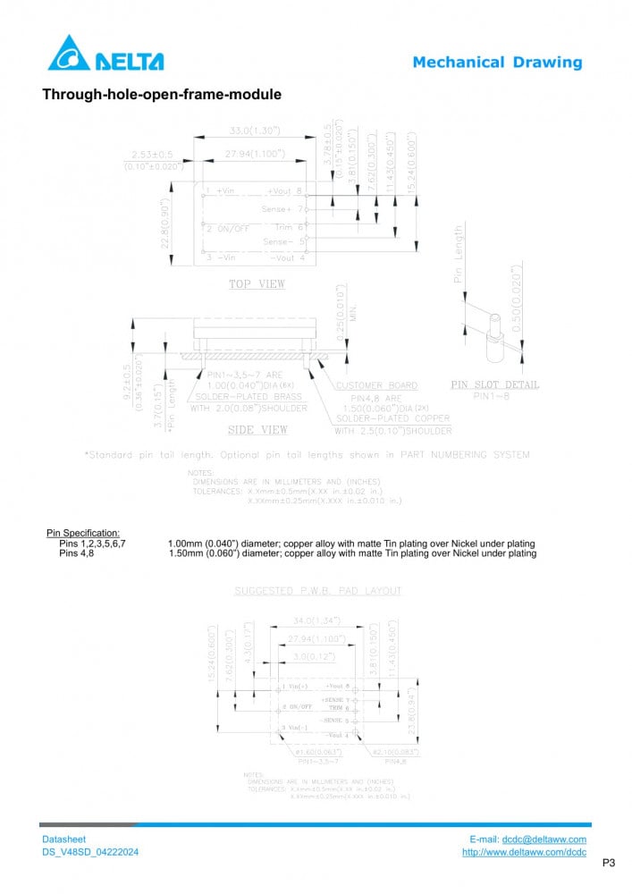 V48SD05024NNFA datasheet page 3