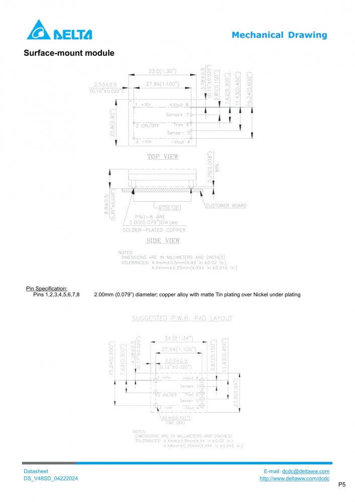 V48SD05024NNFA datasheet page 5