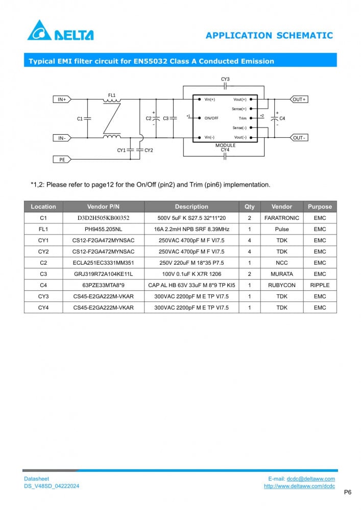 V48SD05024NNFA datasheet page 6