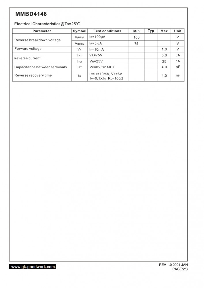 GOODWORK KA2-MMBD4148 datasheet page 2