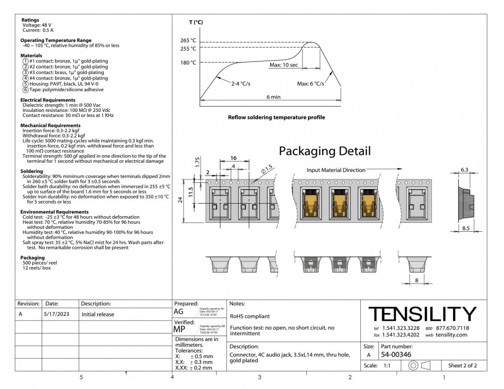 Tensility 54-00346 manufacturer drawing, page 2