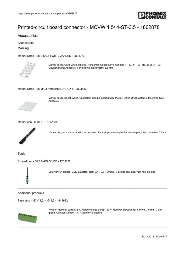 Phoenix Contact 1862878 technical document page 5