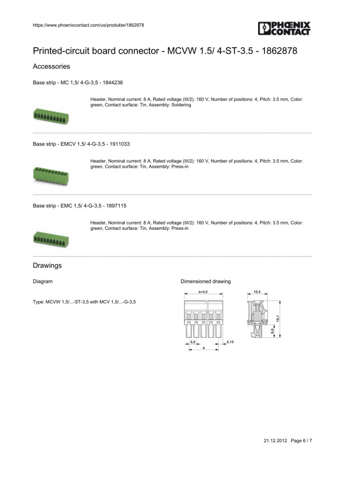 Phoenix Contact 1862878 technical document page 6