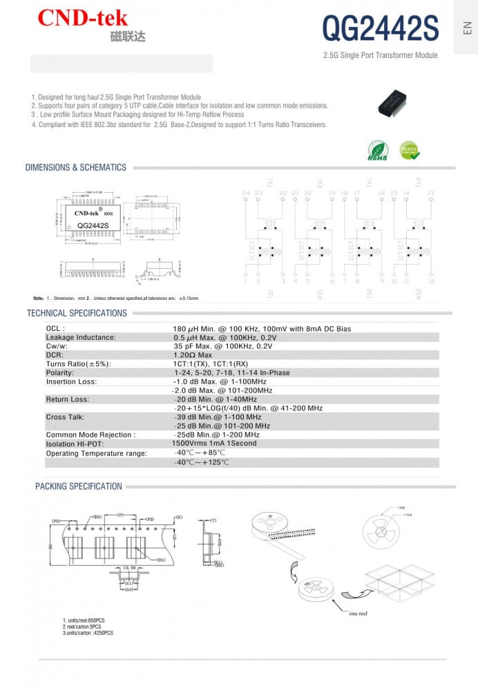 QG2442S technical document page