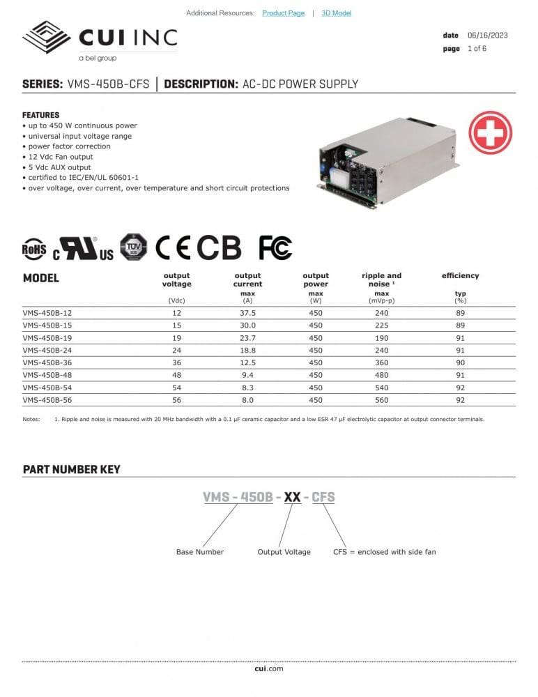 VMS-450B-48-CFS datasheet page 1