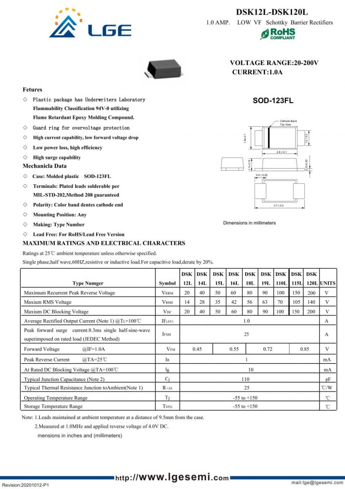 LGE DSK16L datasheet page 1