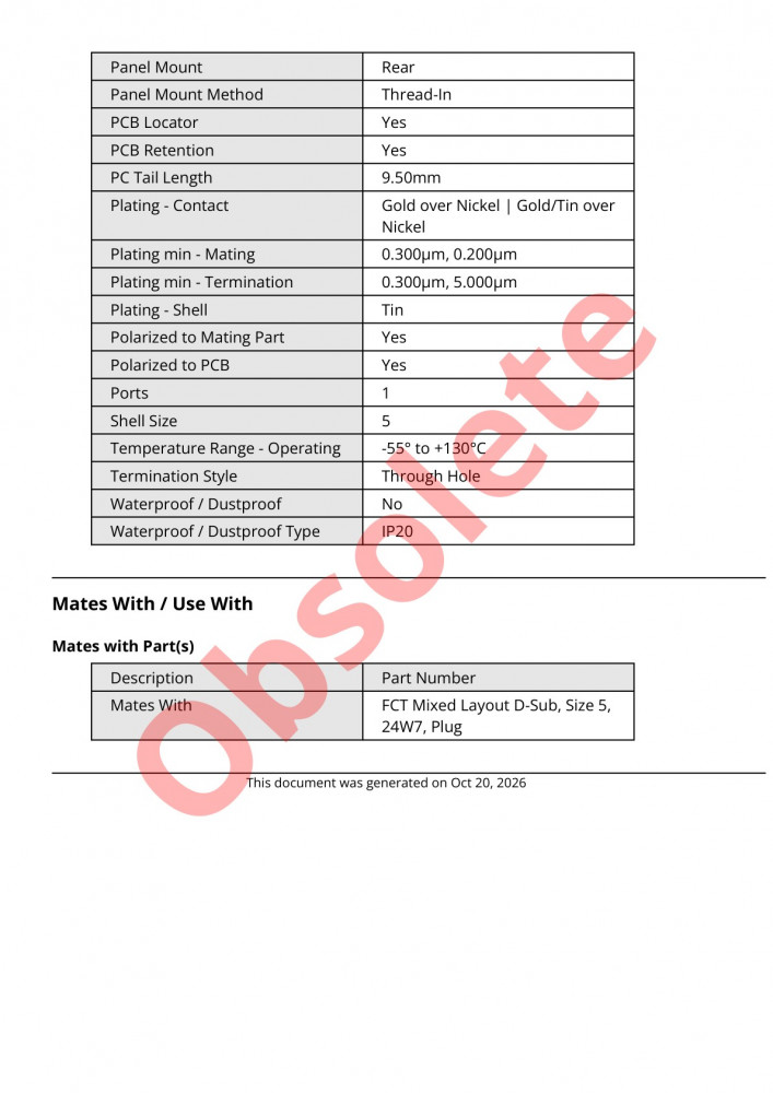 Technical document page 3 for MOLEX 1731070349