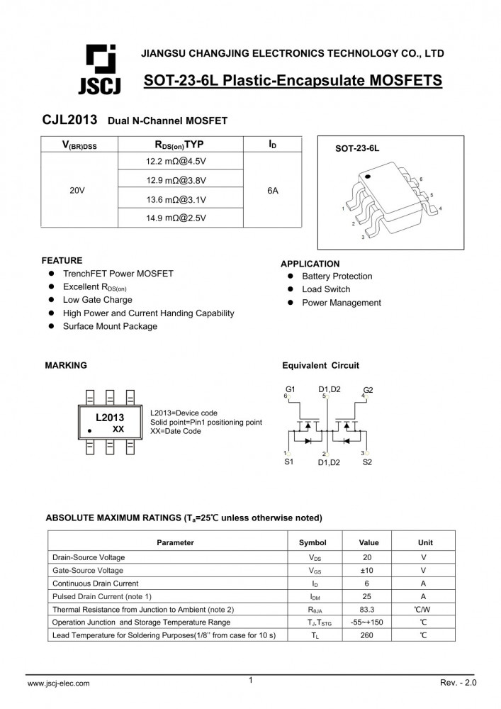 CJL2013 datasheet page 1