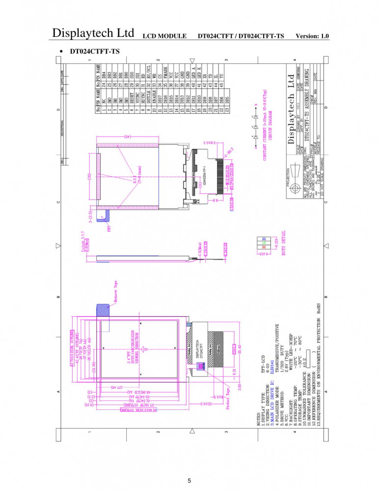 DT024CTFT specification page 6