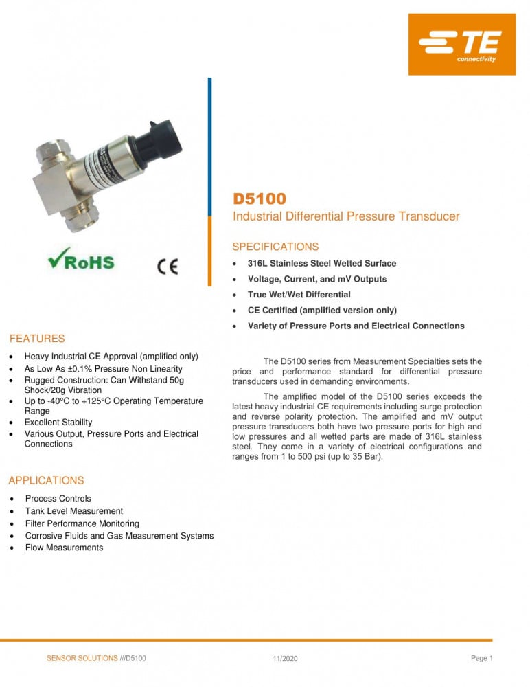 D5100 series datasheet page 1