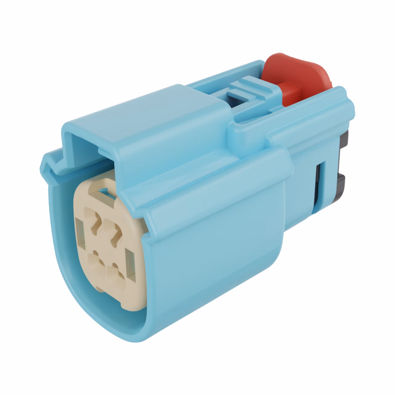 MX150 Mid-Voltage Mat-Sealed Female Connector Assembly, Dual Row, 4 Circuits, 48V, Keying Option A, with Connector Position Assurance, Light Blue for sale