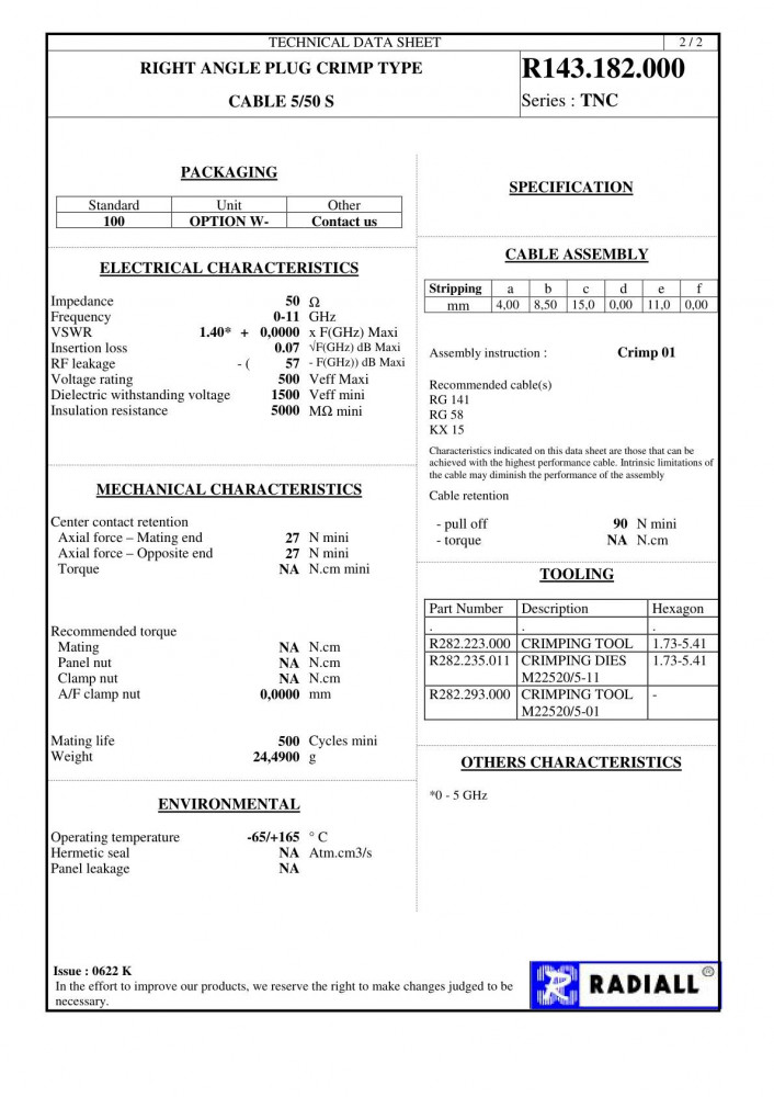 Radiall R143182000 technical datasheet, page 2