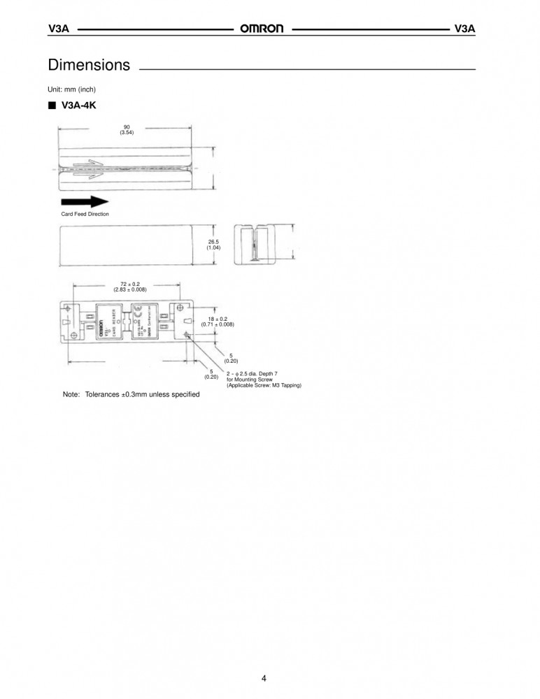 V3A magnetic card reader documentation, page 4