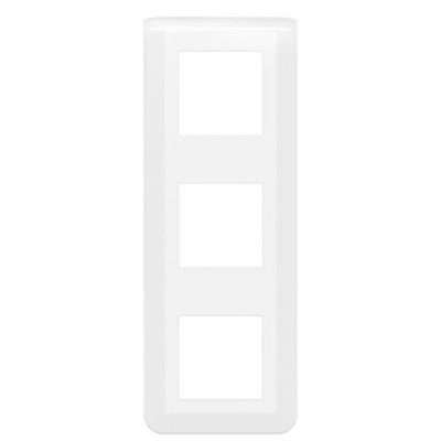 Mosaic - Plate 3x2 modules vertical mounting white - Glossy white thermoplastic RAL9003 - Snap-on flush-mounted cover frame for sale