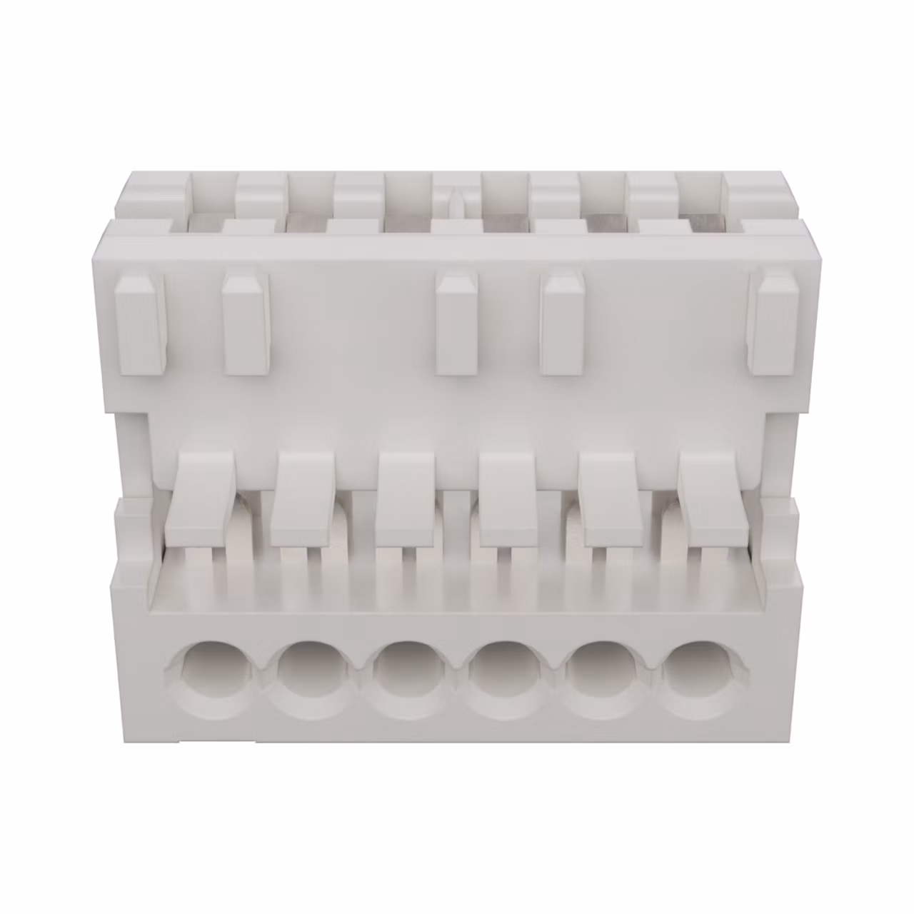 Appli-Mate RAST 2.5 IDT Housing, 2.50mm Pitch, Direct/Indirect, Female, 6 Circuits, Position Keys C and F Removed, Polarizing Rib Between Circuits 3 and 4 for sale