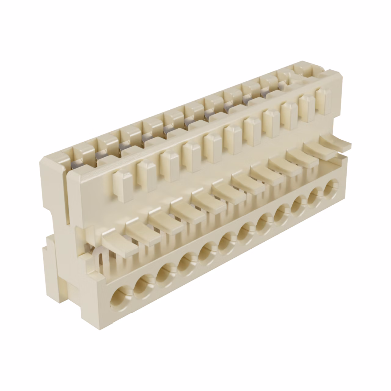 Appli-Mate RAST 2.5 Connector, 2.50mm Pitch, Female, 4 Circuits, No Position Keys Removed, Polarizing Rib Between 3/4, 1 Closed and 1 Open Endwall, Silver Plating