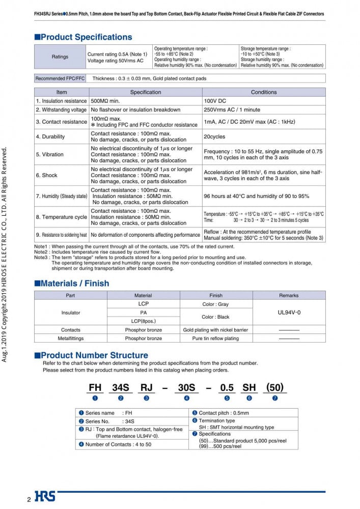 FH34SRJ datasheet page 2