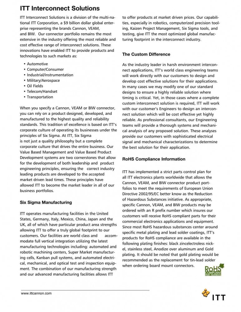 ITT CANNON APD technical document page 3