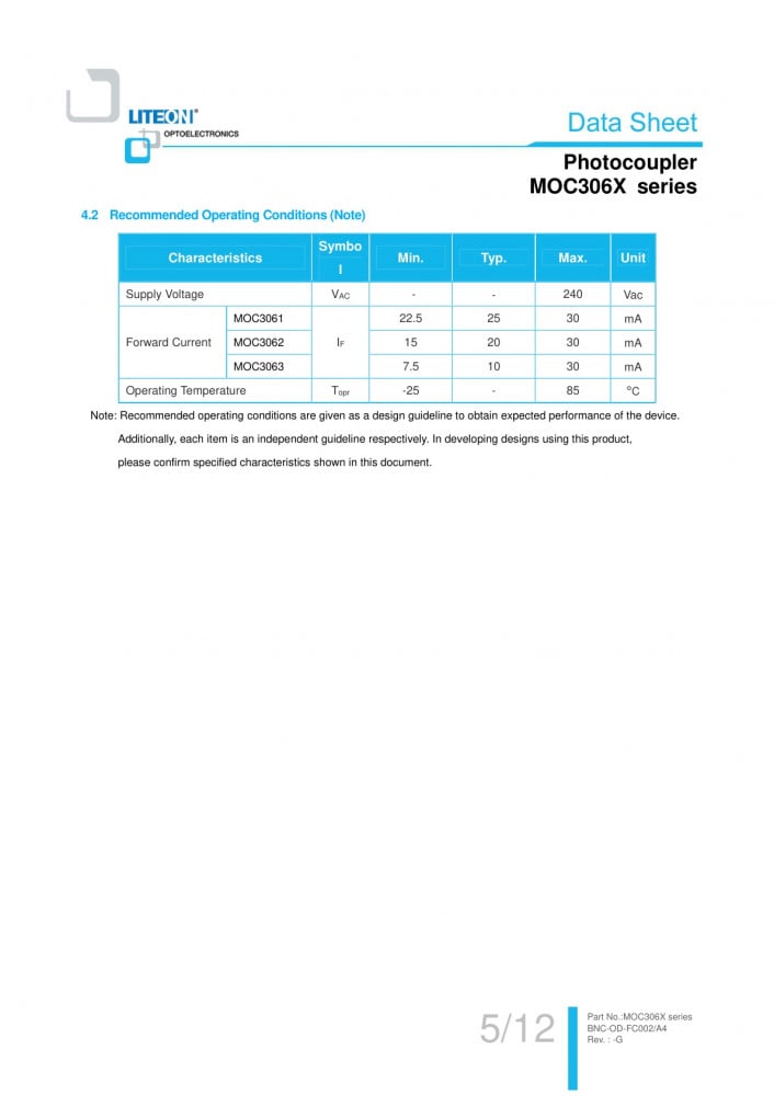 MOC3061S-TA1 datasheet page 6