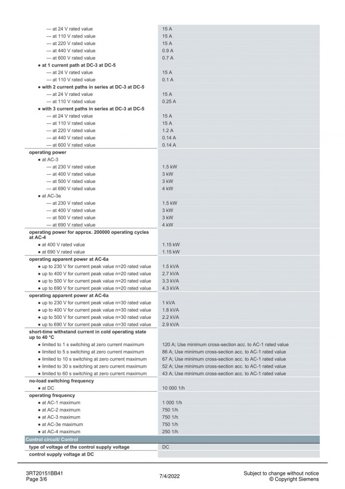 3RT20151BB41 technical documentation, page 3