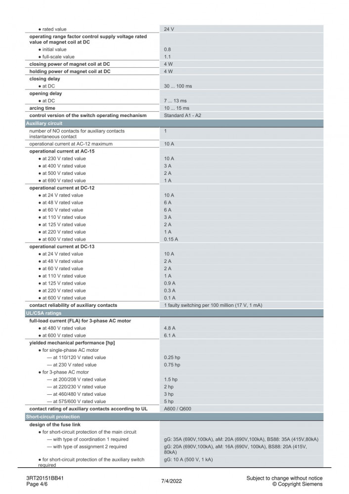 3RT20151BB41 technical documentation, page 4
