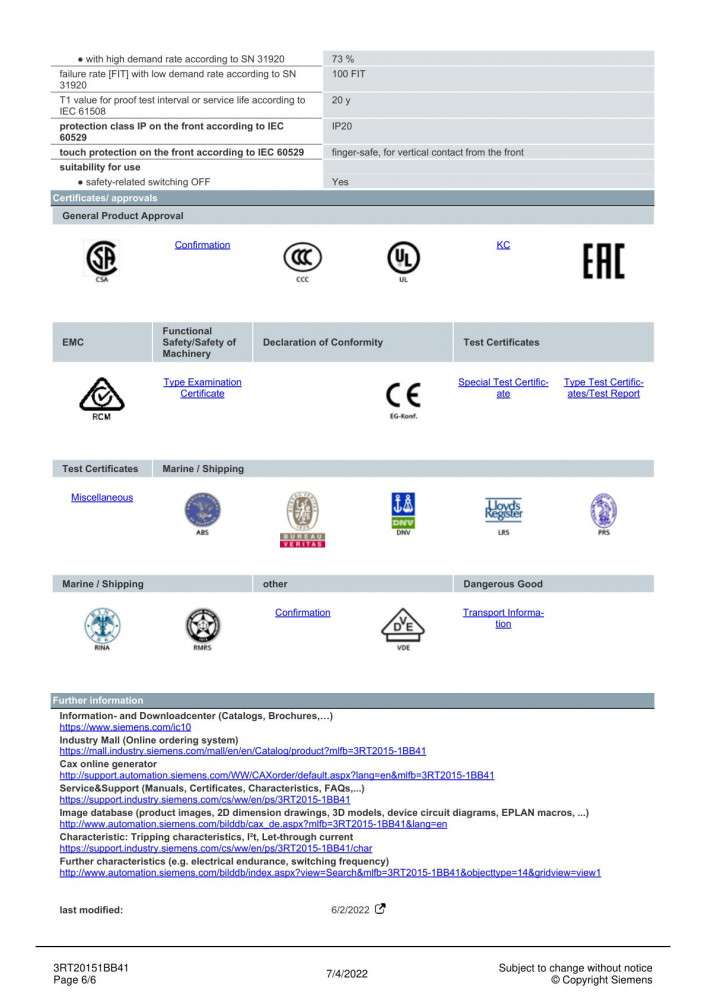 3RT20151BB41 technical documentation, page 6