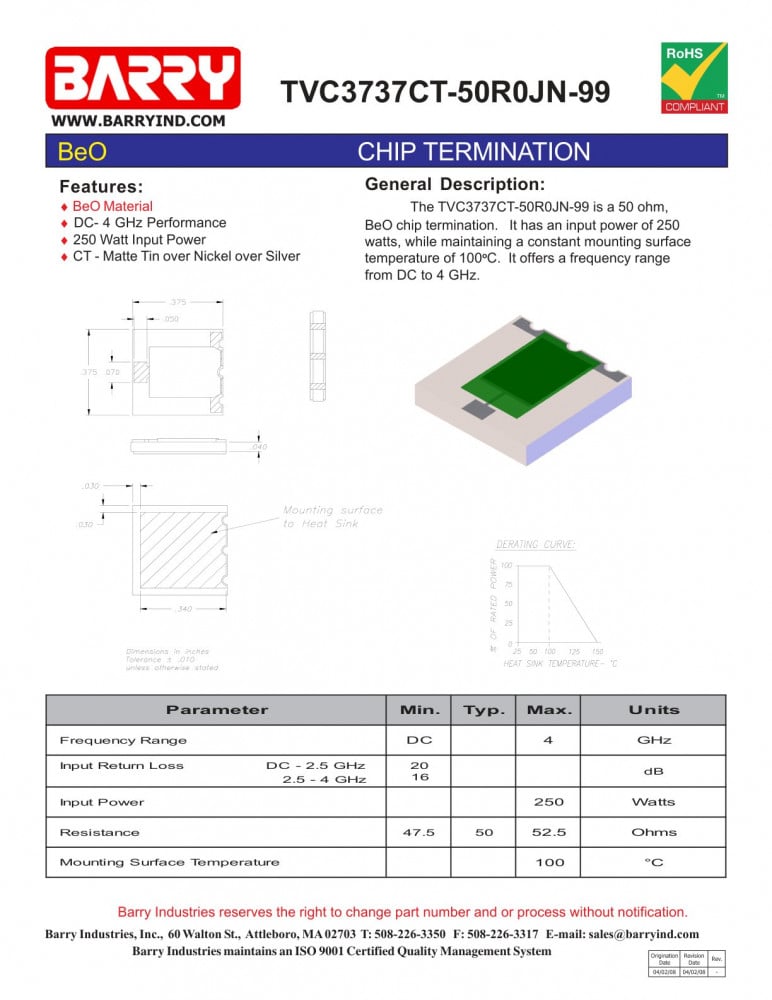 TVC3737CT-50R0JN-99 technical document preview