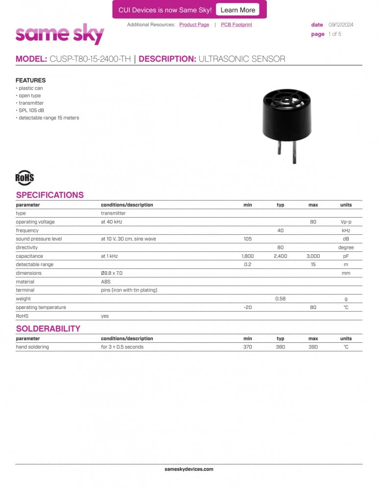 CUSP-T80-15-2400-TH datasheet page 1