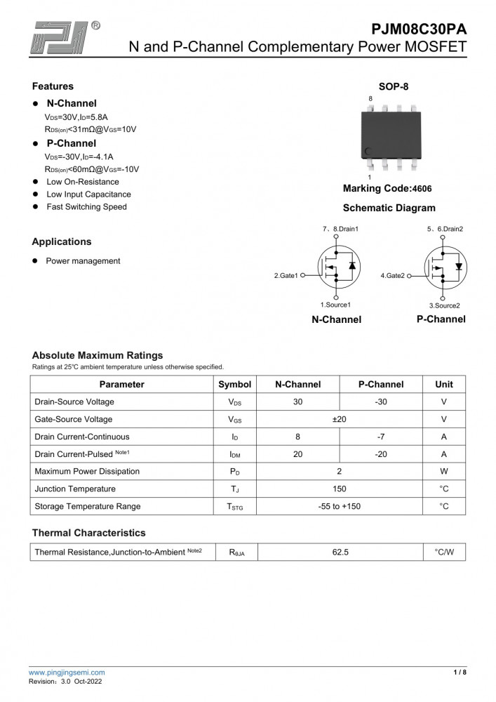 PJM08C30PA datasheet page 1