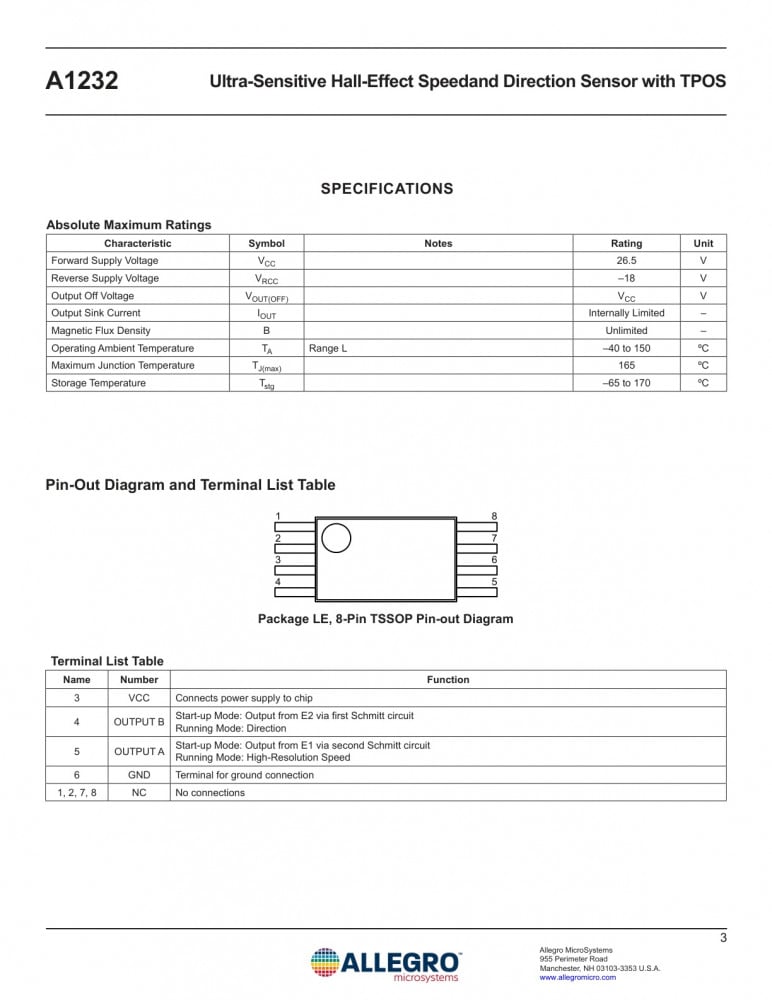 A1232 datasheet page 3