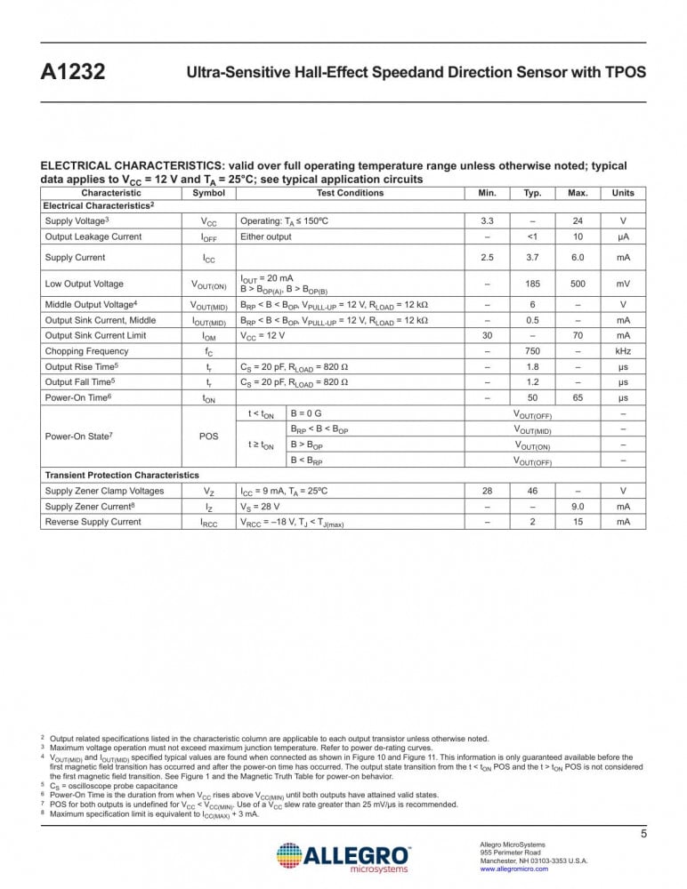 A1232 datasheet page 5