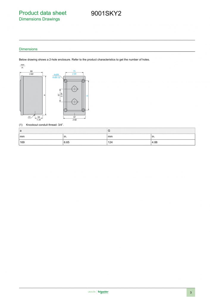 9001SKY2 technical document page 3