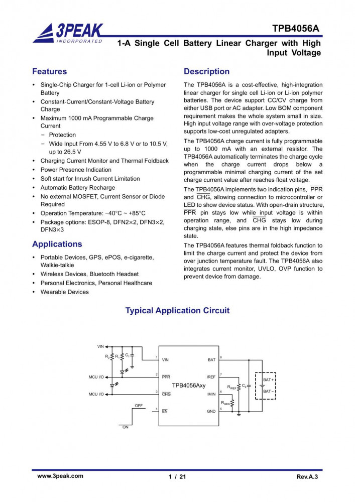 TPB4056A20-ES1R datasheet page 1