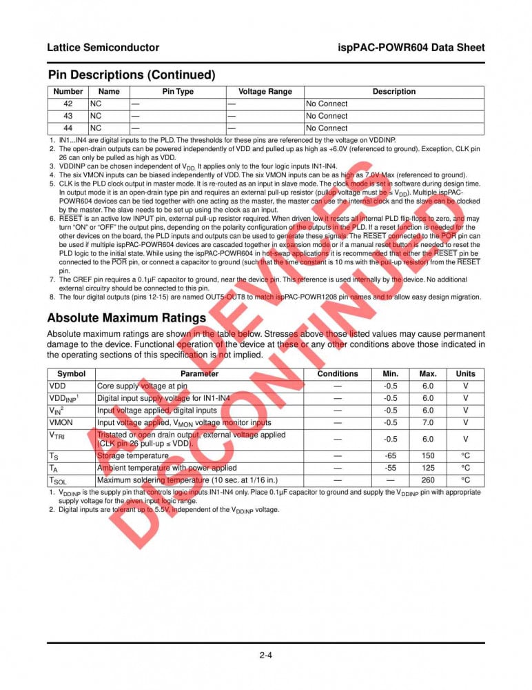 Lattice ispPAC-POWR604 datasheet page 5
