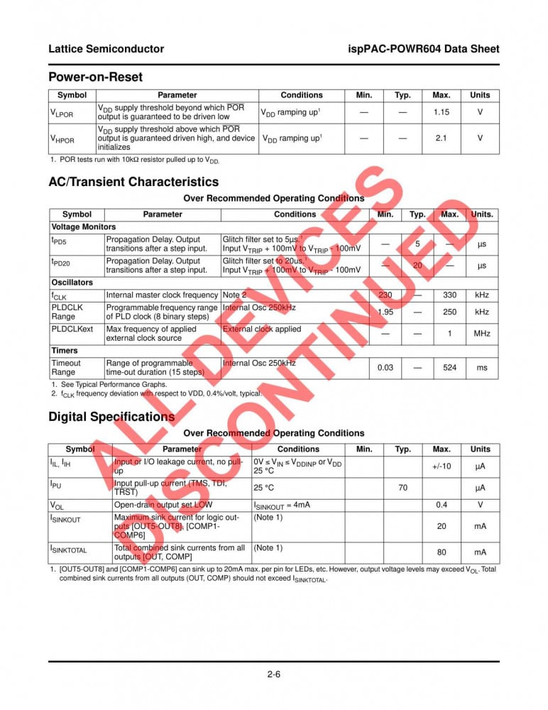 Lattice ispPAC-POWR604 datasheet page 7