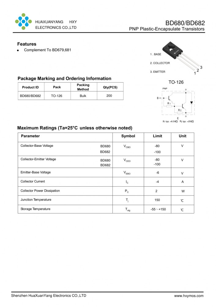 BD682 technical document page 1