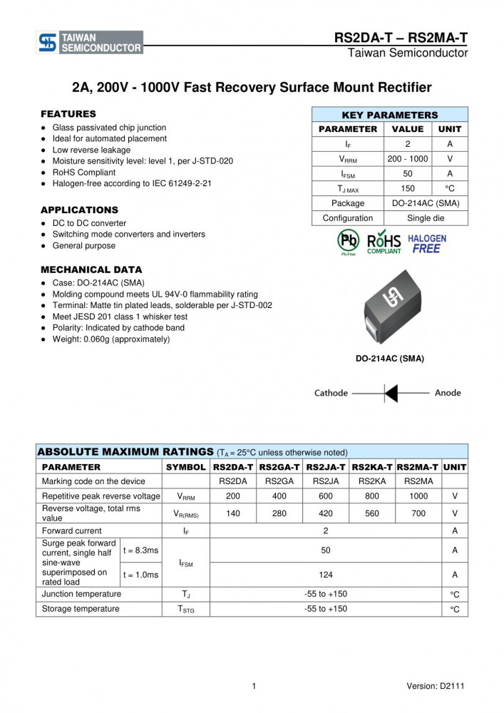 RS2KA-T datasheet page 1