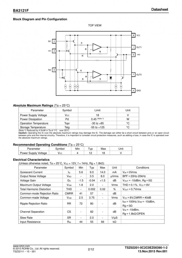 BA3121F-E2 datasheet page 2
