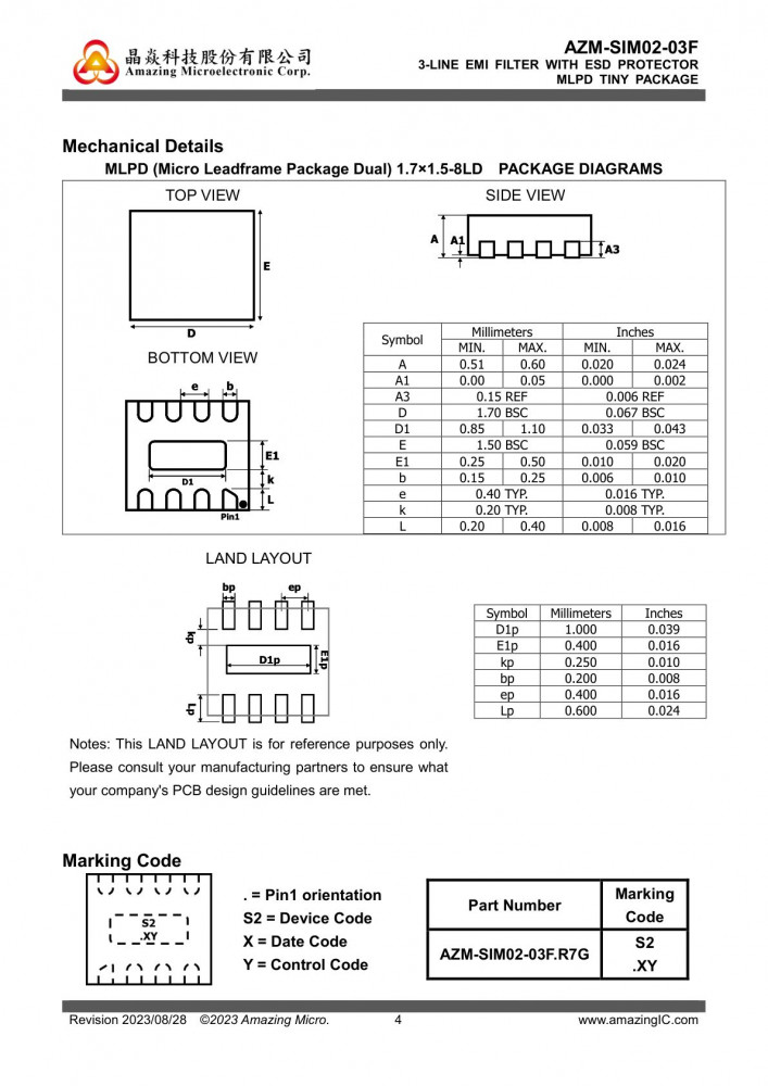 AZM-SIM02-03F technical document, page 4