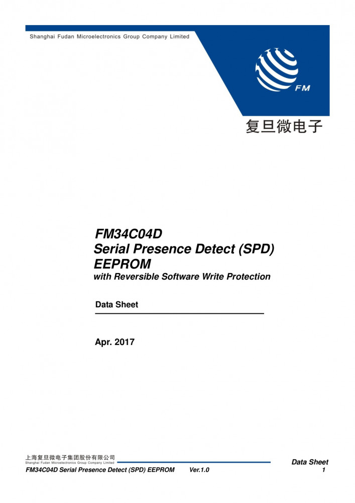 FM34C04D datasheet page 1
