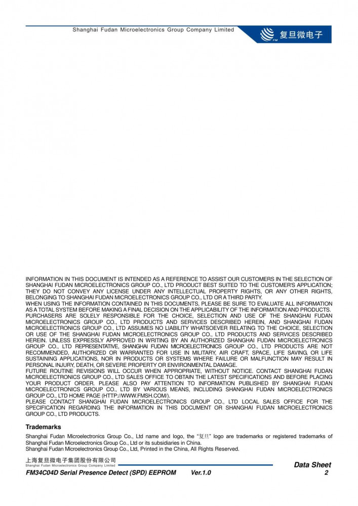 FM34C04D datasheet page 2