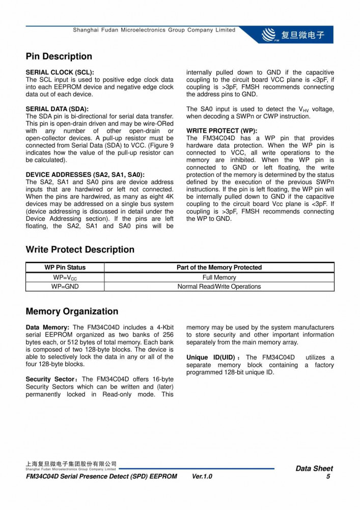 FM34C04D datasheet page 5