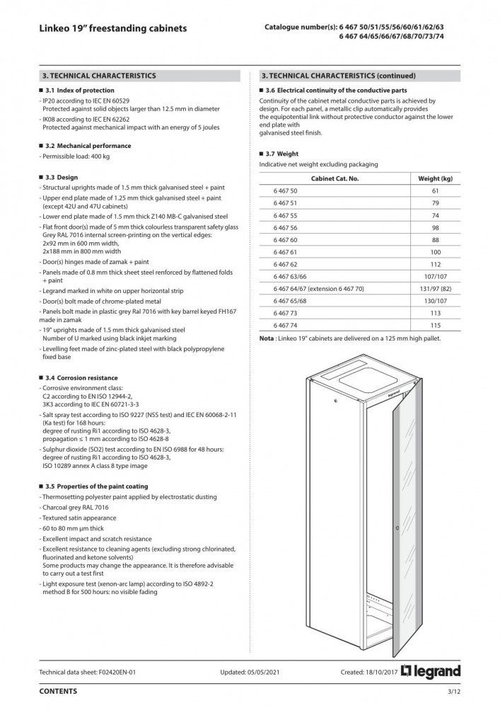 Legrand Linkeo technical document, page 3