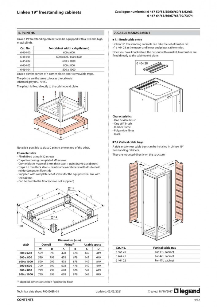 Legrand Linkeo technical document, page 9