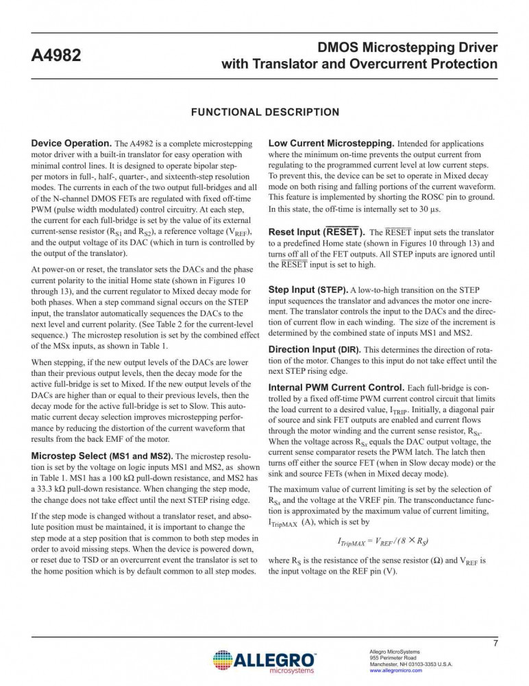 A4982 datasheet page 7