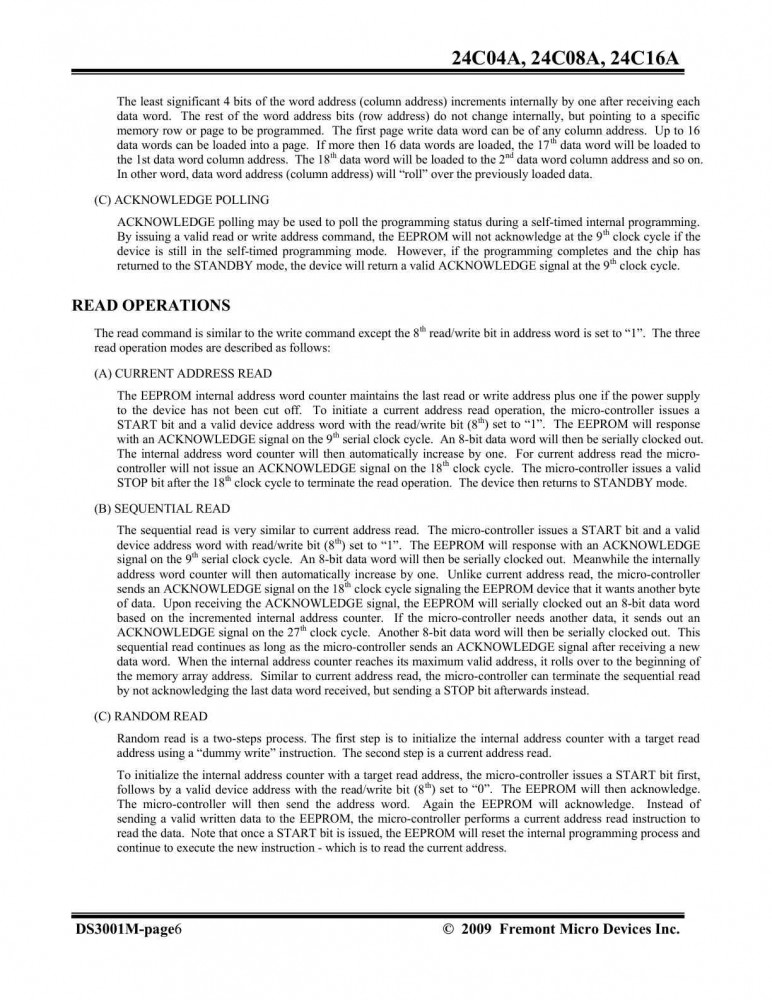 FT24C04A datasheet page 6