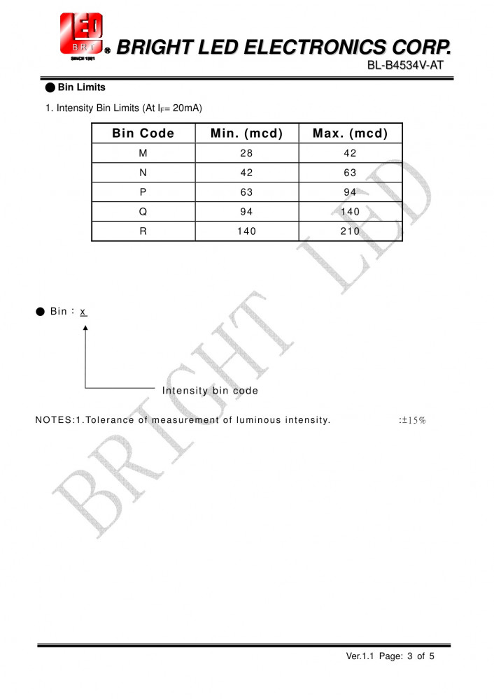 BL-B4534V-AT datasheet page 3