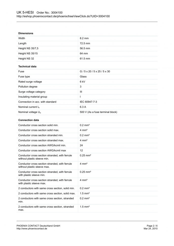 Phoenix Contact UK 5-HESI catalog page 2