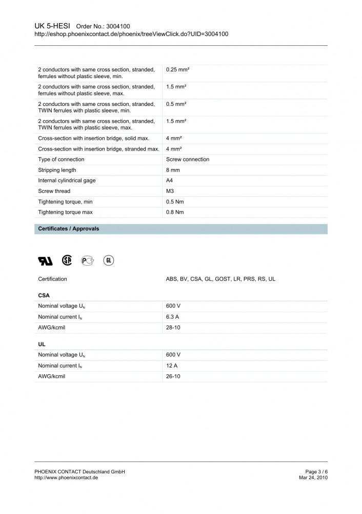 Phoenix Contact UK 5-HESI catalog page 3