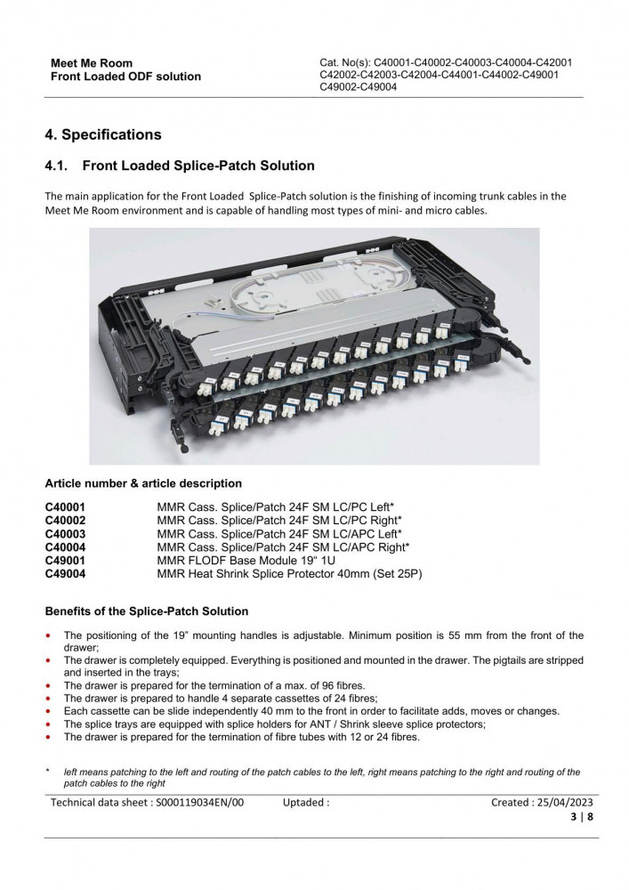 Legrand LCS3 Meet-me Room technical document, page 4